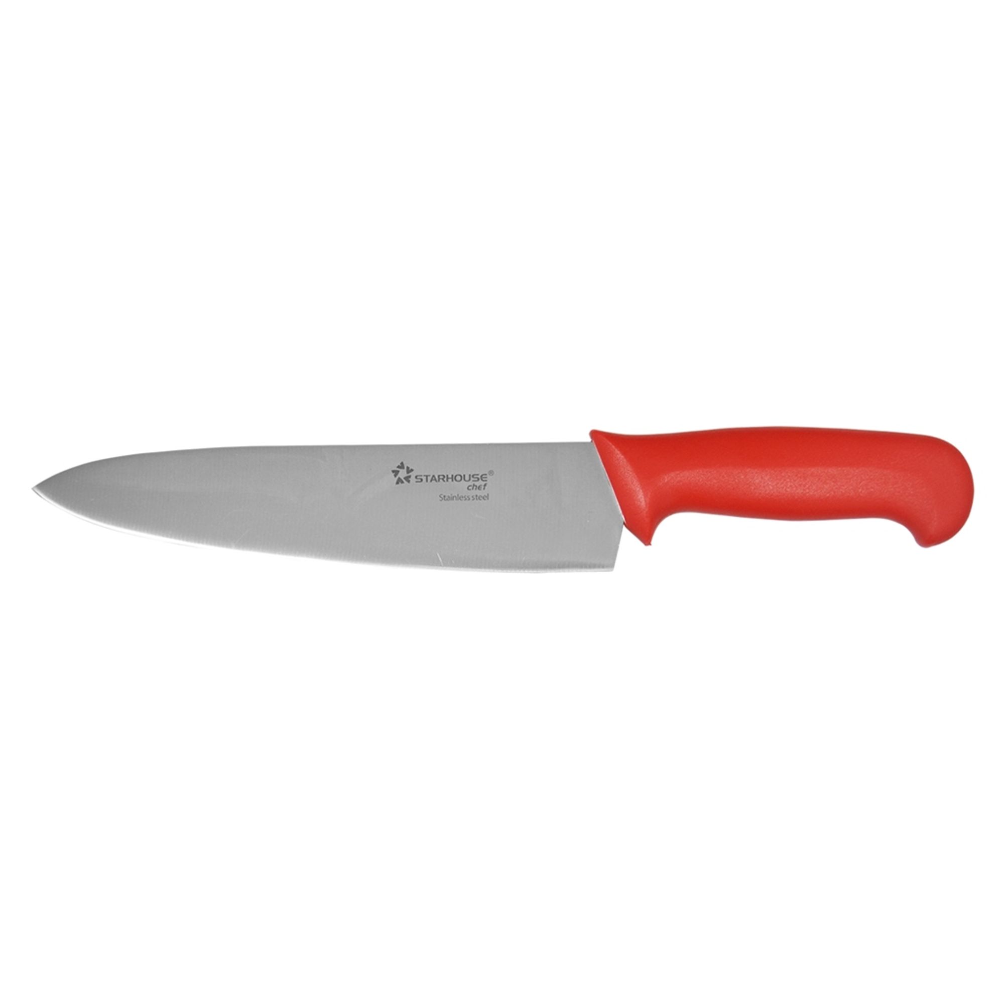 Faca Chef Inox com Cabo Vermelho 9" - Rei da Cutelaria