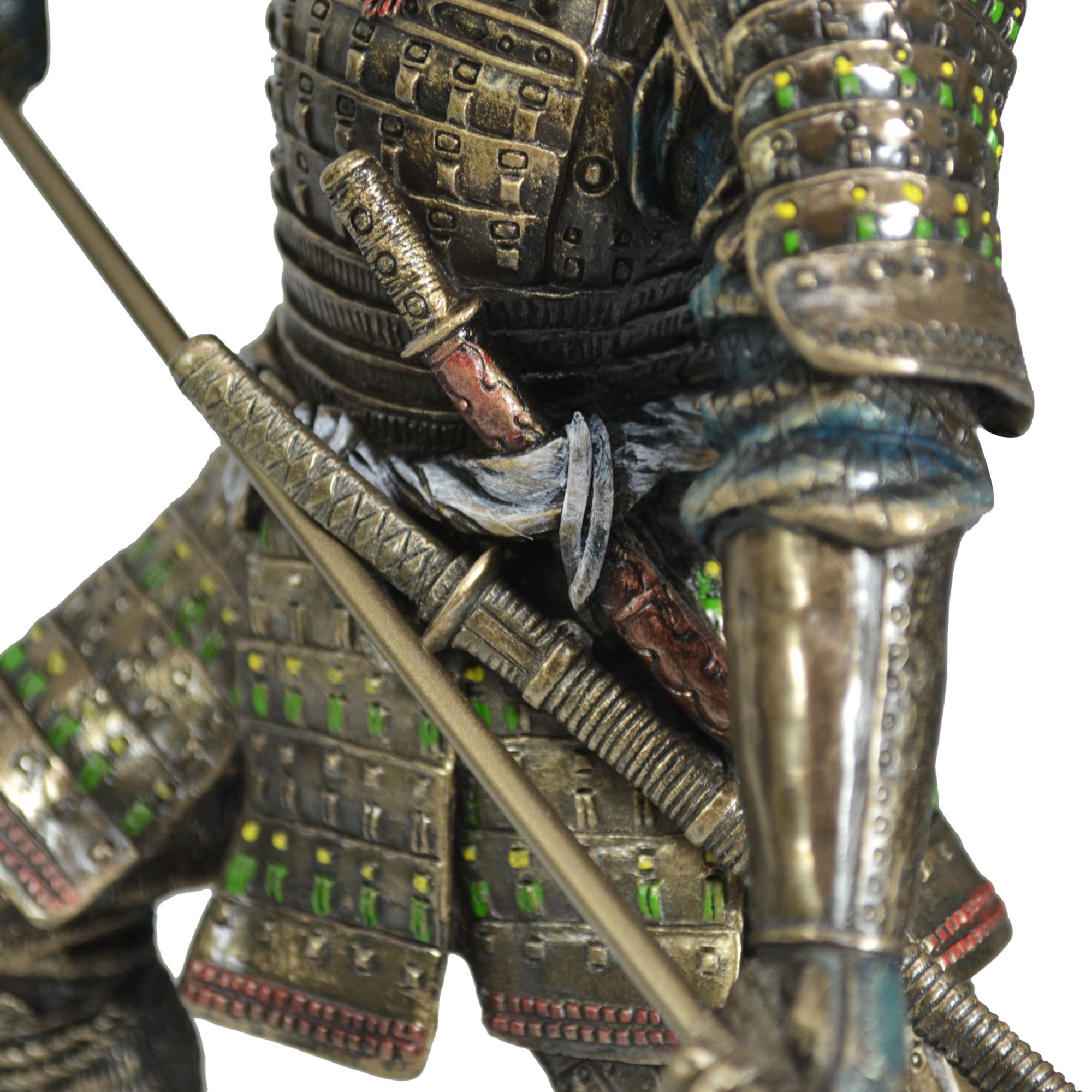 Samurai Decorativo com Lança em Resina 24 Cm - Rei da Cutelaria