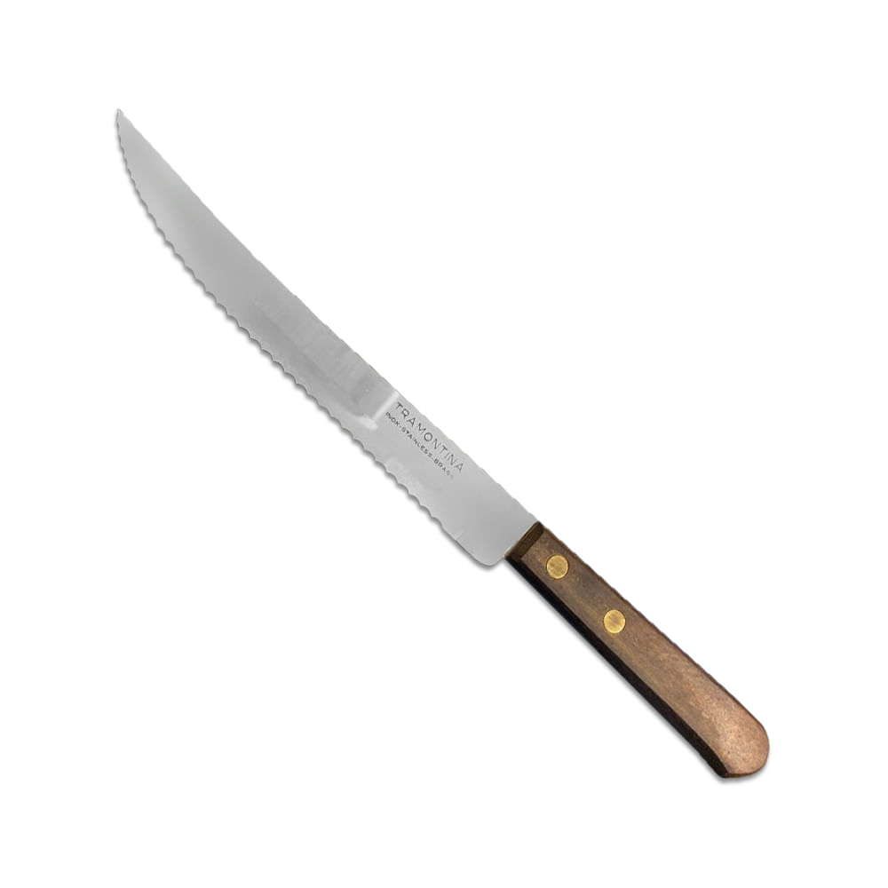 Faca Inox para Cozinha com Serra e Cabo de Madeira 9" - Tramontina ...
