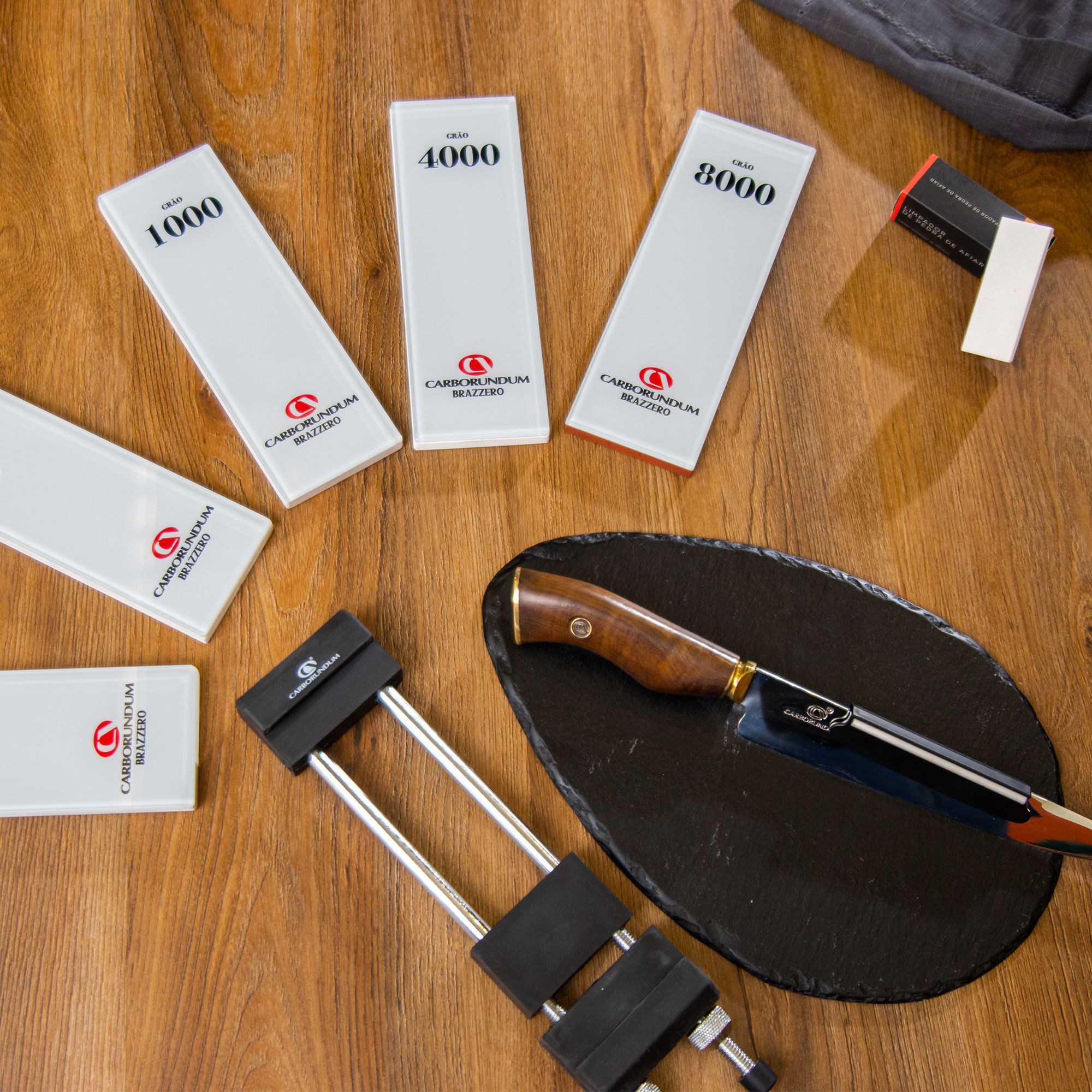 Pedra Glass Brazzero para Afiar #8000 - Carborundum - Rei da Cutelaria